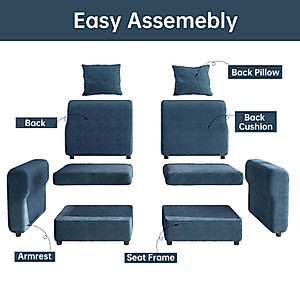 GlimBiz Oversized Modular Sofa with Storage Ottoman,U Shaped Sofa Couch Modular Sectional Sofa with Cushions, Convertible Sectional Sofa,U-Shaped Sofa with 8 Seats