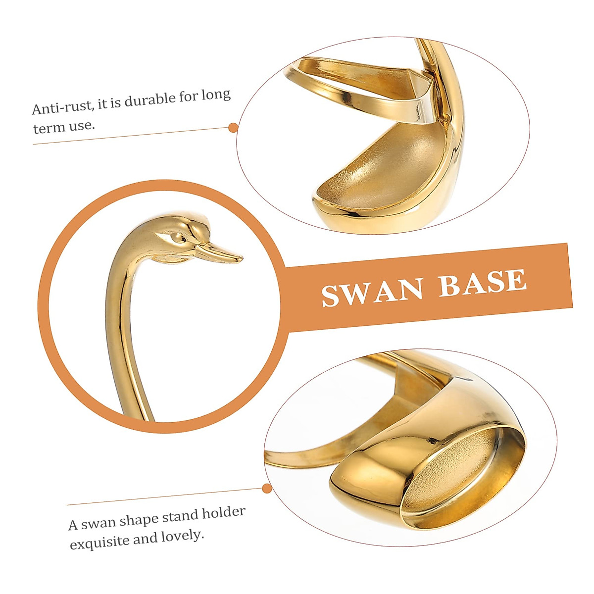 OKUMEYR 1 Set Swan Fork Pedestal Coffee Spoons Cooking Utensil Basket Wedding Decor Silverware Tableware Organizer Forks Stand Holder Mini Forks Drying Rack 304 Stainless Steel Decorations