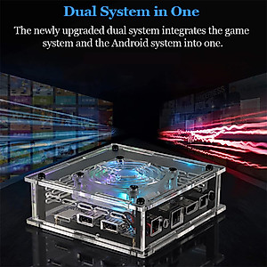 Retro Game Console, Video Game Console with 2 Classic Controllers, 70,000 Games and 50 Emulators, Classic Mini Console, Android System and HD Output, Birthday Gifts Choice for Children/Adults