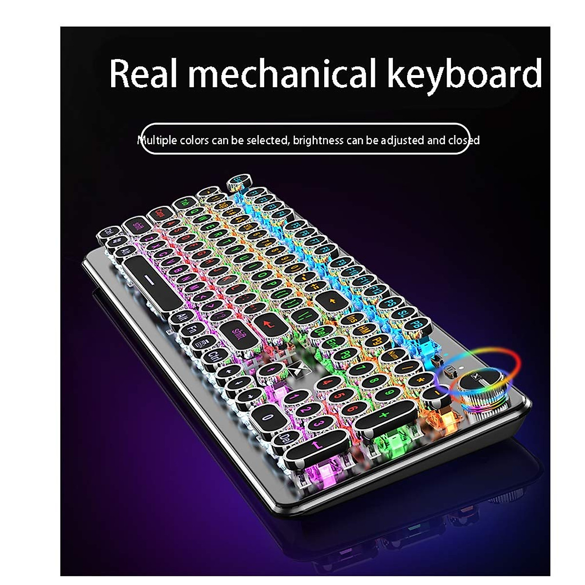 ARCH Mechanical Gaming Keyboard and Mouse Combo 104 Keys Keyboard Computer Ergonomic Programmable Mouse for PC Gamer Computer Laptop (Color : Silver White-Green Shaft)