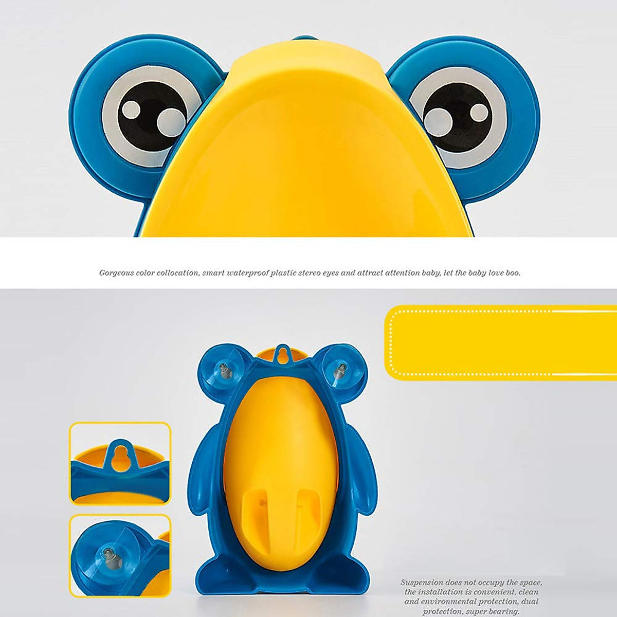 ALOVEMO Cartoon Children Potty Toilet Wall-Mounted Boys Urinal Trainer Bathroom Potties & Seats (Blue 1)