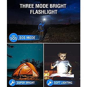 MetFut Solar Power Bank 38800mAh, Solar Charger with Suction Cup Mount Three Modes Flashlight-Steady/SOS/Strobe IPX7 Waterproof/Dustproof/Shockproof External Battery Pack 3 USB Charging Ports(Blue)