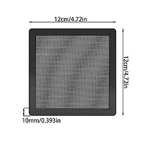 HFEIX 120MM PC Fan Dust Filter Computer Case Fan Magnetic Frame Dust Filter Fine PVC Mesh Length 4.72 x 4.72 inches Black-4Pack