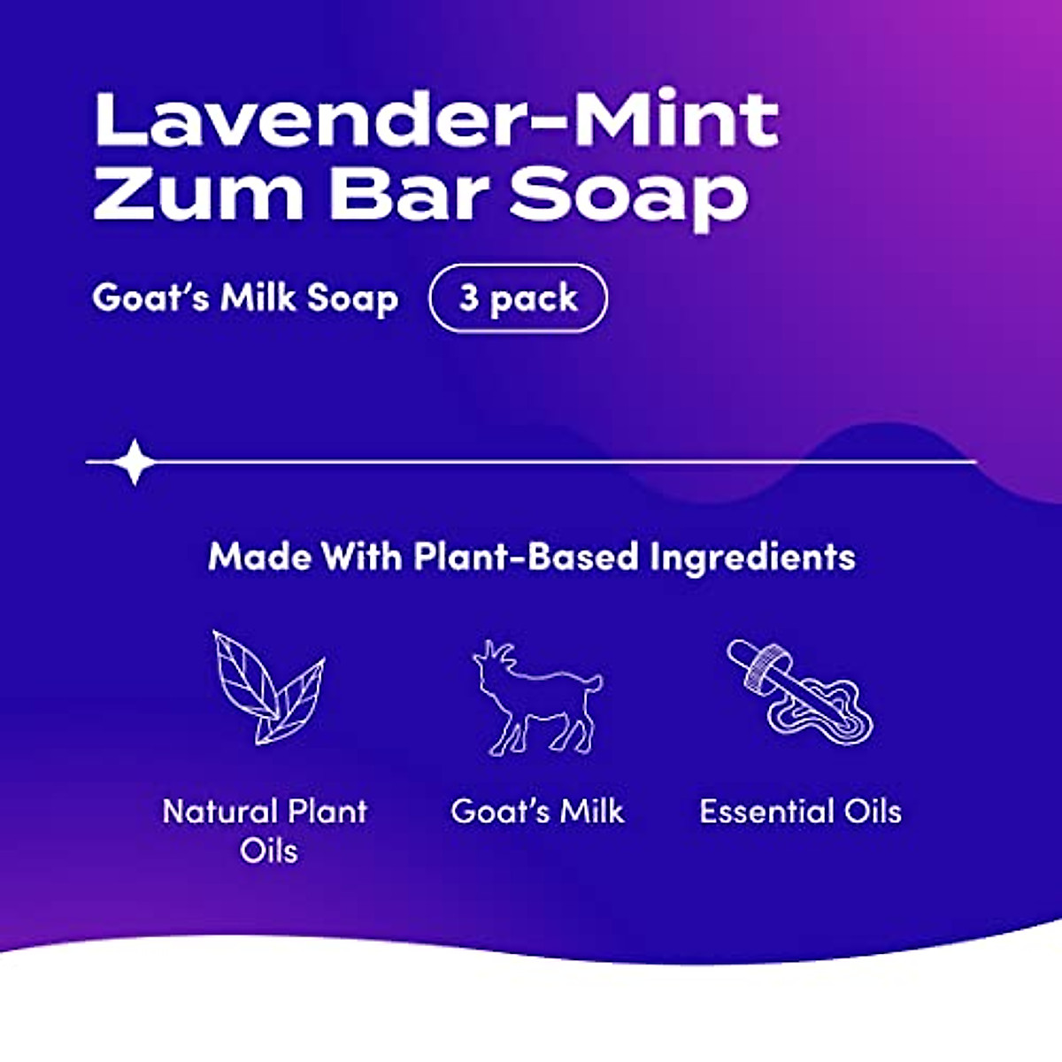 Indigo Wild Zum Bar Goat's Milk Soap - Lavender-Mint - 3 oz (3 Pack)