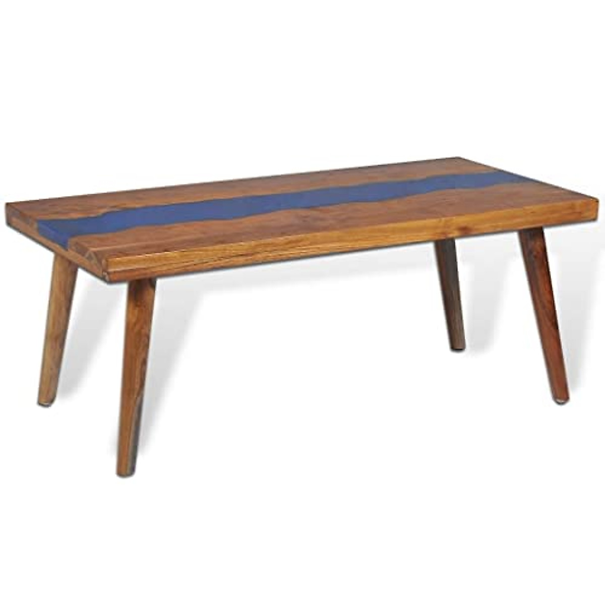 QJBSAVVA Coffee Table Teak Resin 39.4"x19.7"x15.7",Industrial Tables Floor Standing Table Cocktail Table Suitable for Meeting Rooms, Reception Rooms, Offices