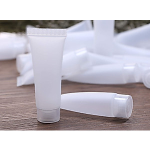 Shapenty 10ml Clear Plastic Empty Tubes Refillable Facial Cleanser Hand Cream Cosmetic Lotion Containers Soft Makeup Sample Holder Bottle Vial Jar Pot Case with Flip Lid for Travel DIY Project, 30PCS