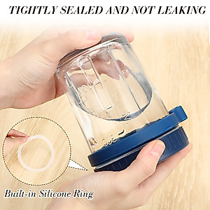 4 Set Overnight Oats Containers with Lid and Spoon Overnight Oats Jars 12oz Glass Airtight with Measurement for Cereal Yogurt Milk (Gray, Blue, White, Orange)