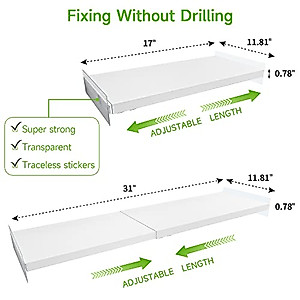 SOFRON Expandable Closet Tension Shelves Organizers, Adjustable Shelf for Cabinet Rack Storage Wardrobe Divider Shelving for Closets Pantry Cupboard Kitchen Large 1 Pack