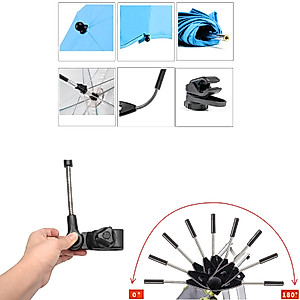 Xiaokeis Baby Stroller Umbrella Portable Folding Sun Umbrella Pushchair Parasol Umbrella Universal Clip Fixing Device Detachable Infant Sun Protection Umbrella for Pram,Pushchair Buggy(Orange)