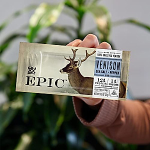 EPIC Venison Sea Salt & Pepper Bars, Keto Friendly, Gluten Free, 12 ct