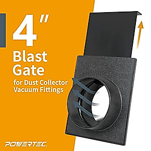POWERTEC 70108-P4 4-Inch Blast Gate for Dust Collector, Dust Collection Fittings, 4 PK