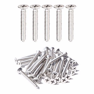 IMScrews 50pcs #12 x 1-1/2" (38mm) Stainless Flat Head Phillips Wood Screws 18-8 (304) Stainless Steel Countersunk Self Tapping Screws