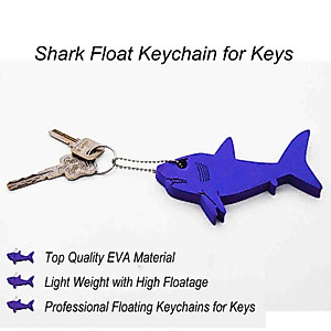 Liangery Floating Keychain for Boat Keys Marine Fishing Float Key Chain in Shark Style Floating Key Ring with Great Buoyance