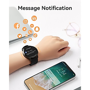 Parsonver Smart Watch, Answer/Make Calls,1.43" HD Touch Screen Fitness Watch for Men Women with 100+ Sport Modes IP68 Waterproof, Heart Rate Blood Oxygen Sleep Monitor for Android iOS Phones, Black