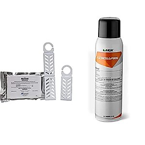 Nuvan ProStrips (Pack of 12 Strips with 12 Cages) & MGK 1977 Crossfire Insecticide Aerosol, 17oz, Cream