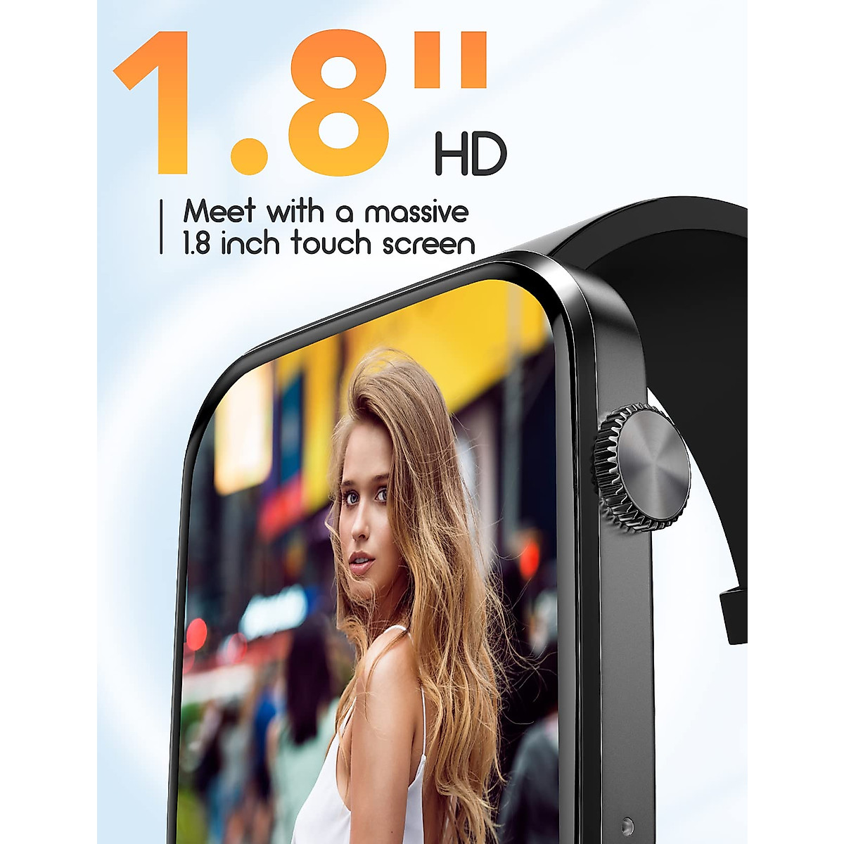 NICEWAT Smart Watch, Fitness Tracker for Women Men with 1.8" Large Touch Screen, Activity Tracker with Heart Rate Sleep Monitor, IP68 Waterproof Smart Wristband for Android iOS (Black)