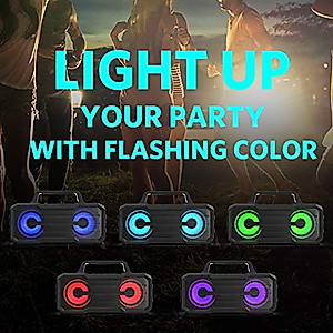 Fiodio IPX6 Waterproof Portable Speakers, Wireless Outdoor Travel Party Speaker, Built-in Microphone, USB for Sports, Beach, Hiking and Camping, black