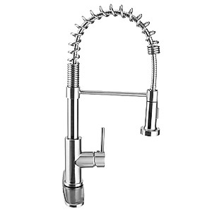 Bathtub Faucet Water Tap 9/16 Thread Single Lever Pull Out Spring Spout Kitchen Faucet Water Tap with Rotatingfor Kitchen Accessories