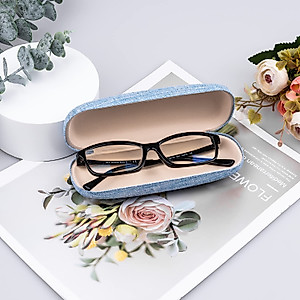 Ouskr 17 Pcs Eyeglass Case Hard Shell Set, Unisex Hard Glasses Case, Large Eyeglasses Cases for Men Women