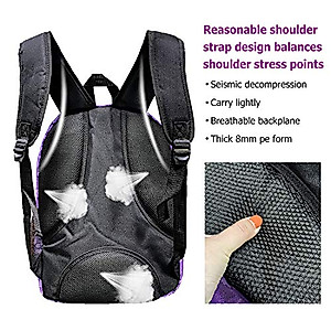 Telosports student backpack printed school bag Purple,Business Durable Backpack , College School Computer Bag for Men & Women (5# purple)