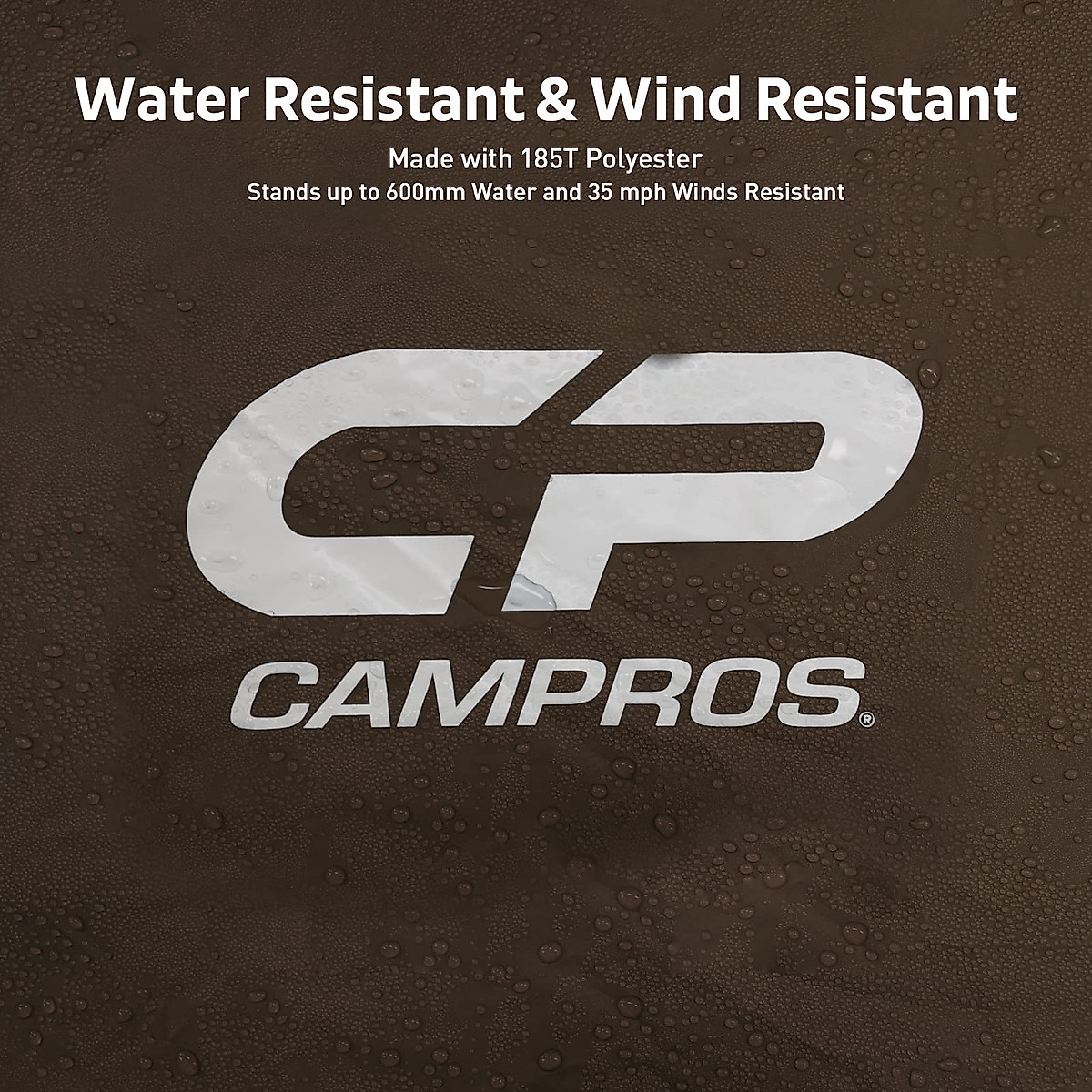 CAMPROS CP Tent 6 Person-Camping-Tents, Waterproof Windproof Family Dome Tent with Top Rainfly, Large Mesh Windows, Double Layer, Easy Set Up, Portable with Carry Bag - Brown