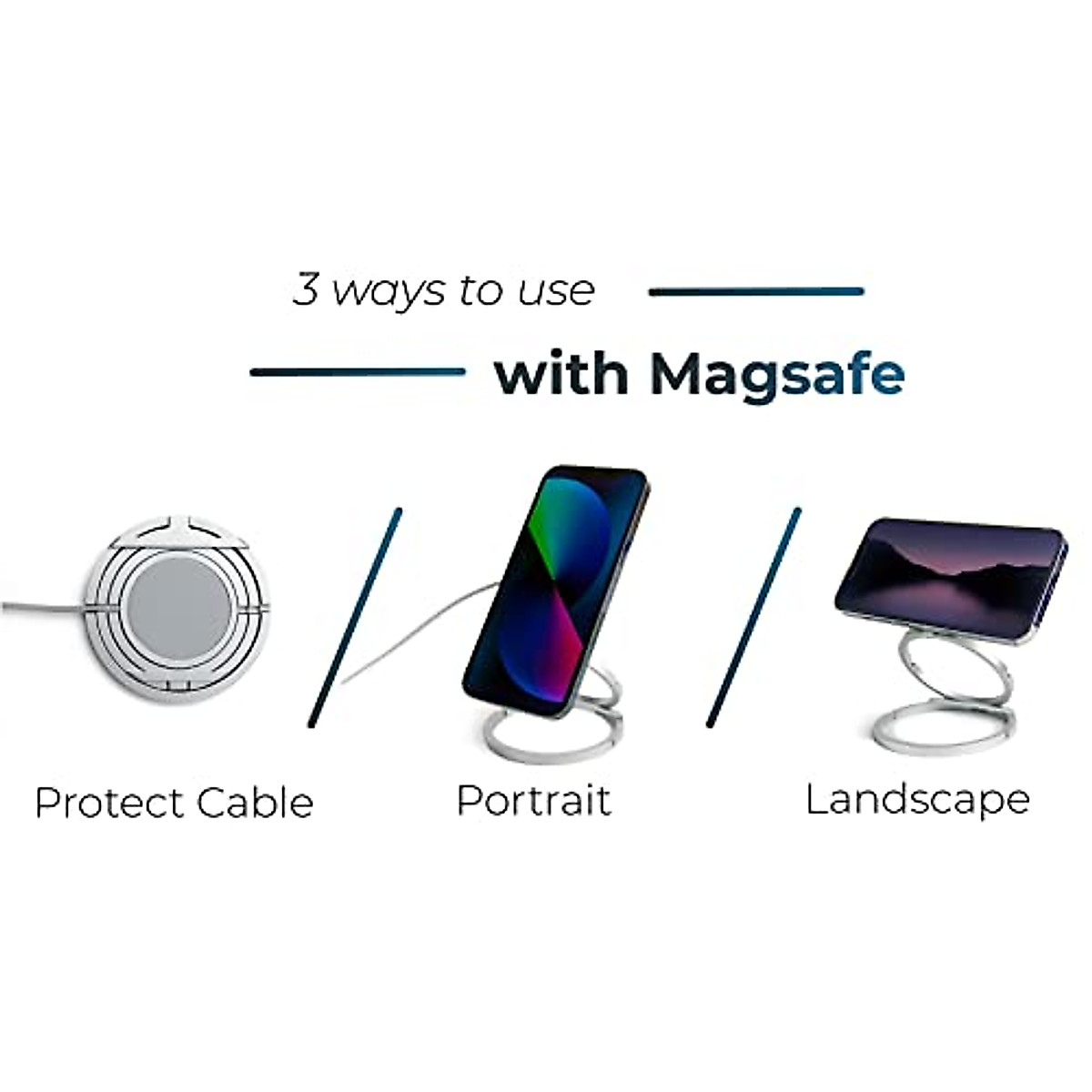 Galileo Gear - MagDisc Thinnest Charger Stand Compatible for MagSafe Charger, Desk Phone Stand - Fast Wireless Charger Stand, Compatible for iPhone 12, 13, 14