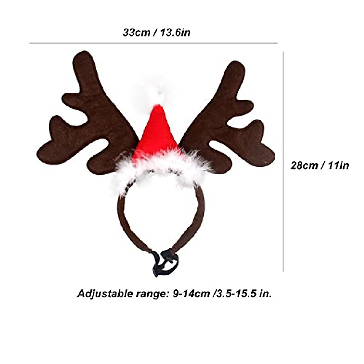 Christmas Pet Headwear Xmas Hair Loop Brown Reindeer Antlers Headband Christmas Pet Costume Hair Accessory for Dogs Cats Pets