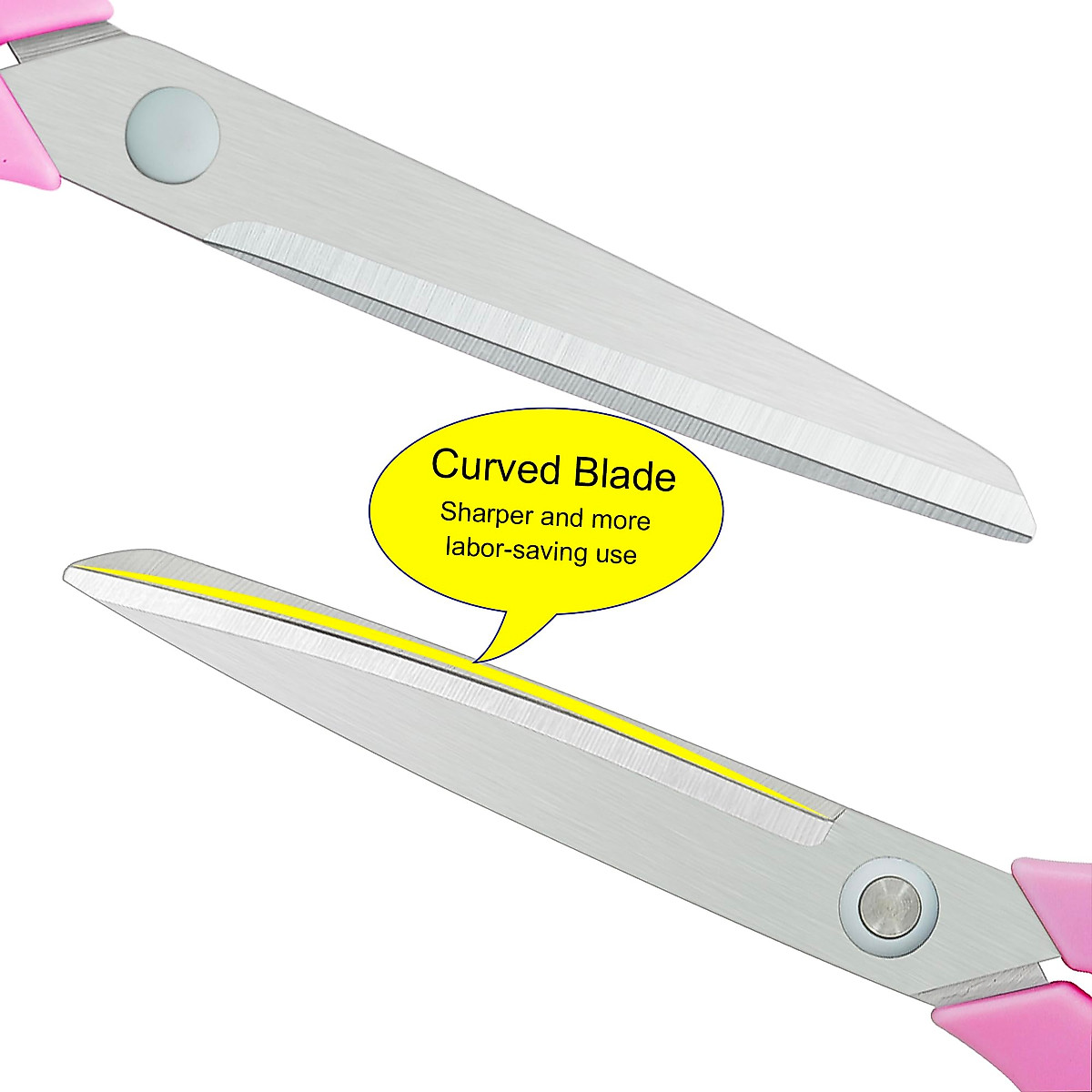 KUONIIY Scissors,Craft Scissors Bulk Pack of 4,Ultra Sharp Blade Scissors,Comfort-Grip Handles,Multipurpose Sharp Scissors for Office Home School Sewing Fabric Craft Supplies