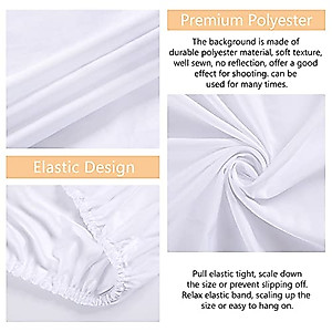 White Round Backdrop Cover 7.2x7.2ft White Circle Birthday Photo Photography Background for Party Baby Shower Wedding Decorations