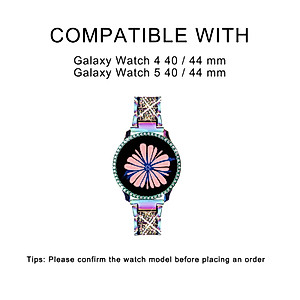 Mosonio Compatible with Samsung Galaxy Watch FE 2024 40mm/ Galaxy Watch 5 Band / Samsung Galaxy Watch 4 Band , 20 mm Black Bling Galaxy Watch Band with 40 mm Cover Case, Jewelry Metal Wristband for Women（Colorful,40 mm）