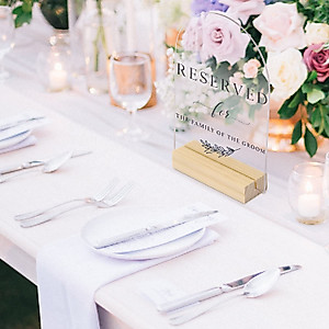 JINMURY Clear Arch Acrylic Sign with Wood Stand-10 Pack 5x7 Inch Blank Arched Acrylic Sheets with Wood Base, DIY Acrylic Arch Sign Blank for Wedding Table Numbers Menu Signs Bar List Sign