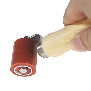 𝐋𝐮𝐨 𝐤𝐞 Heavy Duty Silicone Seam Roller - 40mm Sound Deadening Silicone Hand Rollers with 6mm Brass Detail Penny Roller Used for PVC/Tpo/Epdm Single Ply Roofing Tape