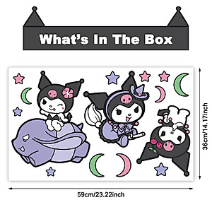 Baby Girls Wall Decor Anime Wall Decals Removable Vinyl Cute Wall Stickers for Kuromi's Room Wall Art Stickers Baby Nursery Girls Bedroom Wall Art Decor