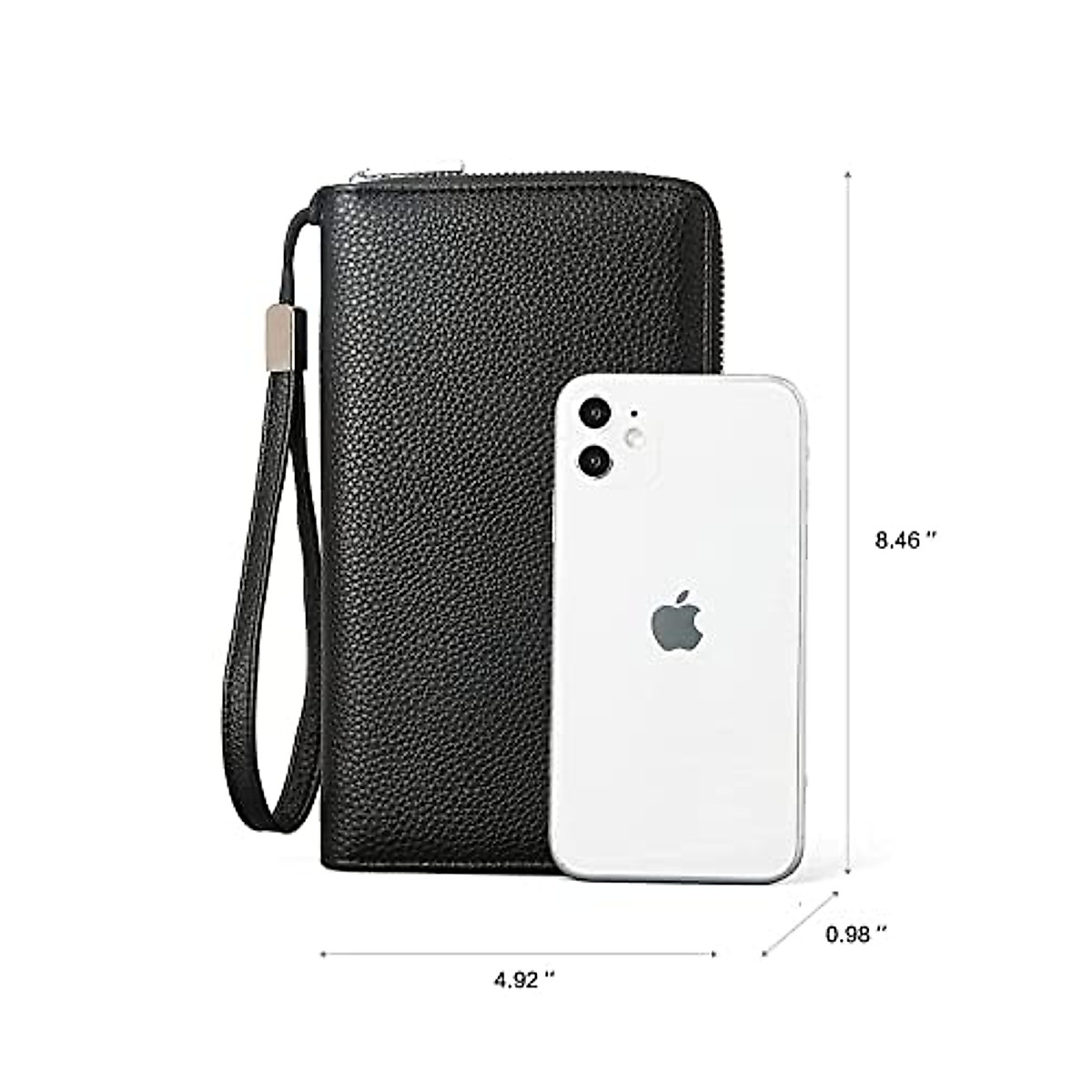 BROMEN Hobo Bags for Women Designer Shoulder Bucket Black and Women Wallets Black Bundle