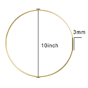 Sntieecr 10 Pack 10 Inch Large Metal Floral Hoop Wreath Macrame Gold Hoop Rings for DIY Wedding Wreath Decor, Dream Catcher and Macrame Wall Hanging Crafts
