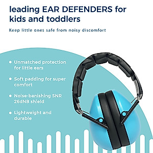 BANZ Kids Headphones – Hearing Protection Earmuffs For Children – ADJUSTABLE headband to fit all ages – Protect Kids Ears – Block Noise – Fireworks – Sporting Events – Concerts – Movies (Blue)