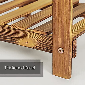 MoNiBloom Wood Plant Stand Indoor, 4 Tier Tall Plant Shelf Pot Flower Stands Display Rack Holder Outdoor, Planter Stands Shelves for Corner Living Room Balcony