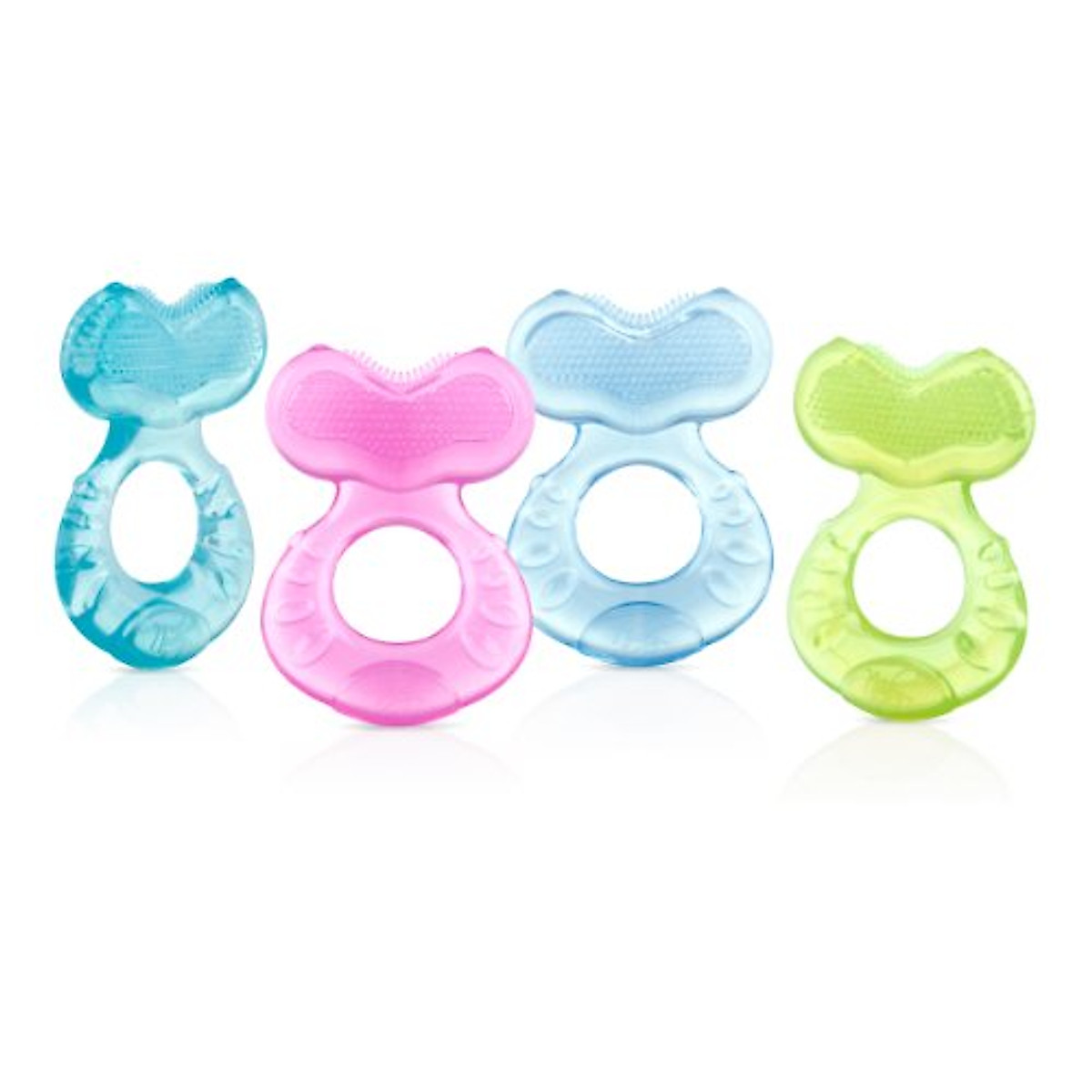 Nuby Silicone Teethe-eez Teether with Bristles, Includes Hygienic Case, Colors May Vary