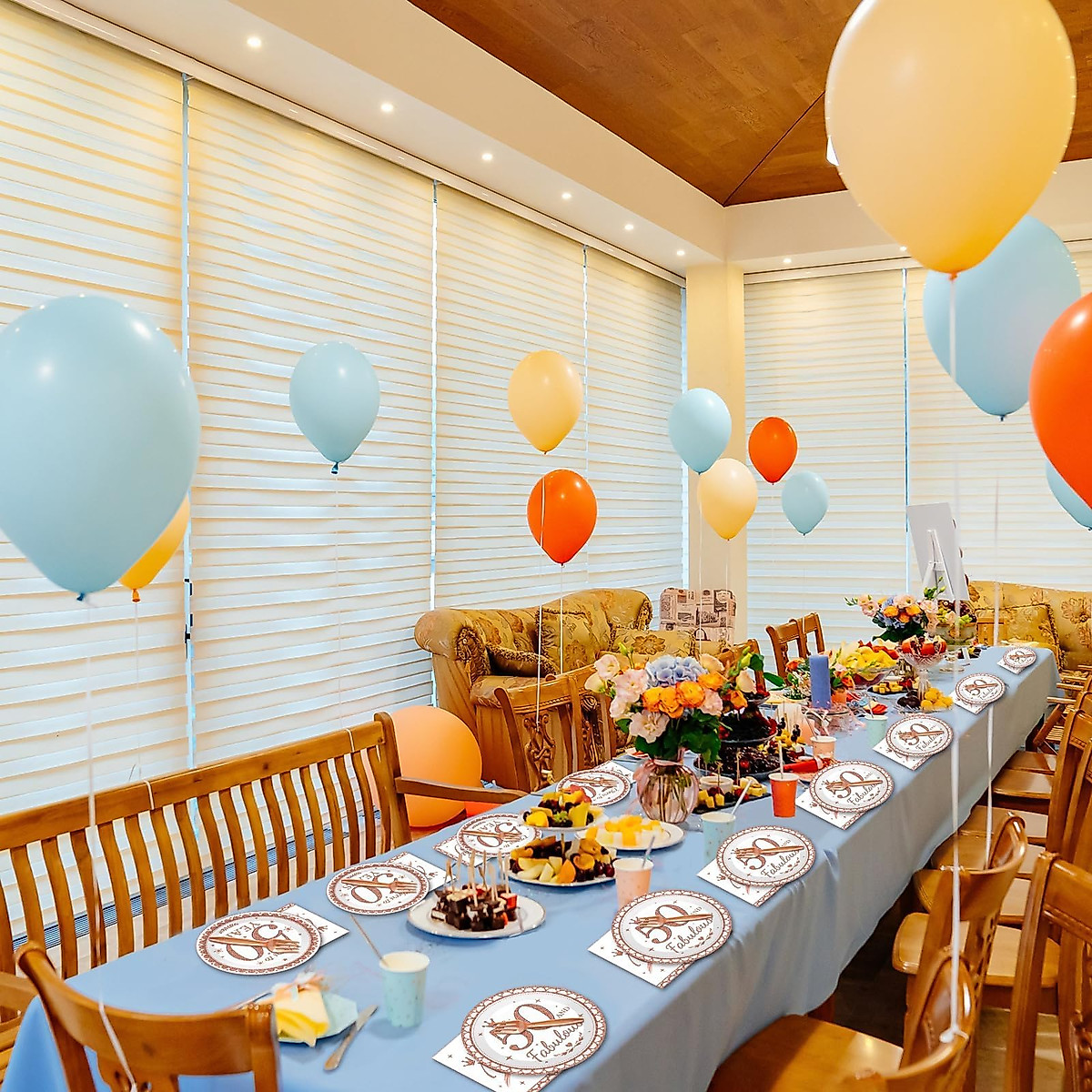 Wiooffen 50th Birthday Decorations Plates and Napkins for Women Rose Gold Party Supplies 50 and Fabulous Happy Birthday Tableware Set Cheers to 50 Years Party Decorations Table Decors for Girl