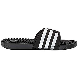 adidas Women's Adissage Slides Sandal, Black/White/Black, 7