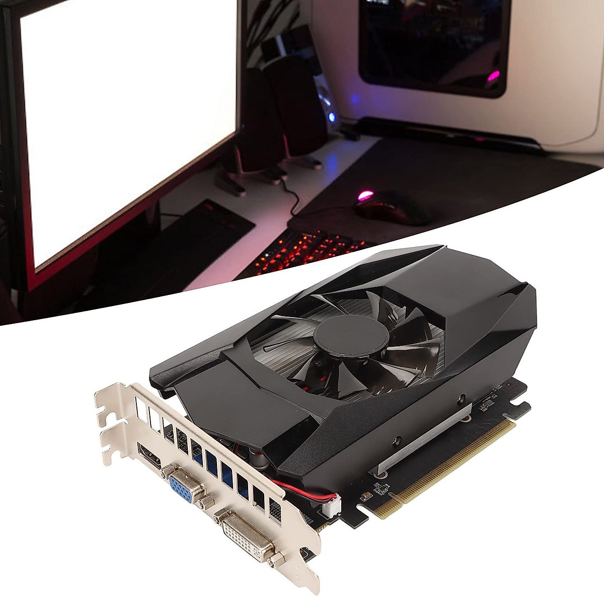 HD7670 4GB GDDR5 Graphics Card For AMD, HDMI+VGA+DVI Desktop Computer Graphics Card for DirectX 11, PCI Express X16 Video Card with Cooling Fan