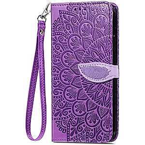 Case for Samsung Galaxy S9 Plus Wallet Case,MTQLX Luxury Premium PU Leather Flip Protective Case Cover with [Lanyard],for Samsung Galaxy S9 Plus - Purple