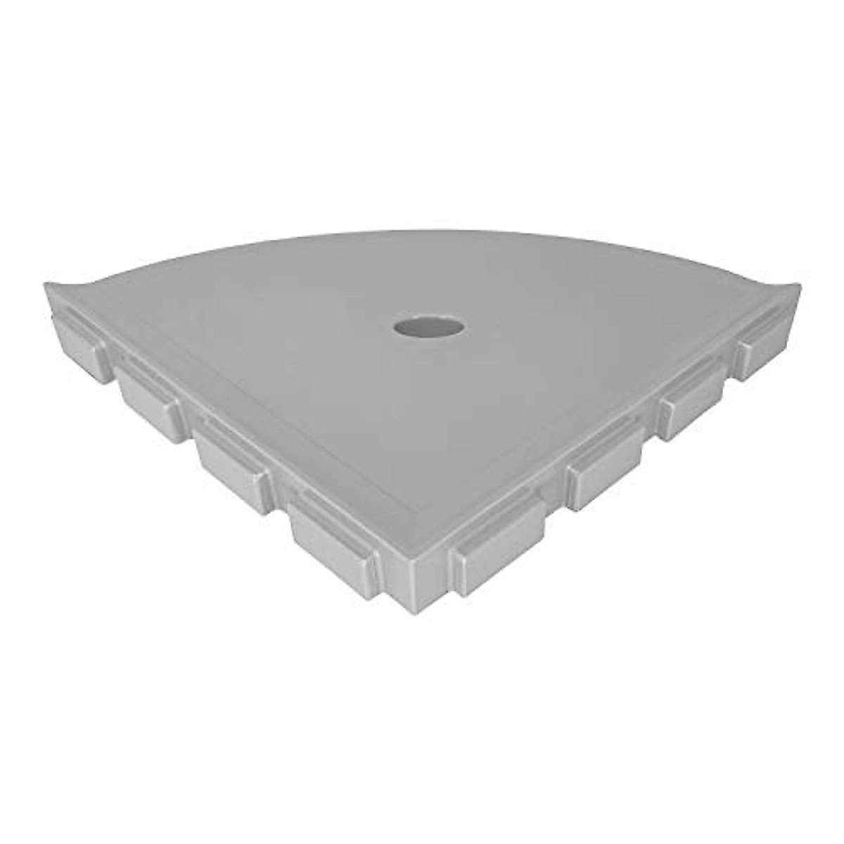 Questech Décor 10 Inch Corner Shower Shelf Bathroom Caddy, Lugged For New Construction, Corner Shower Shelf For Tiled Shower Walls, Bathroom Corner Shelf, 10 Inch Metro Lugged, Cool Gray Polished