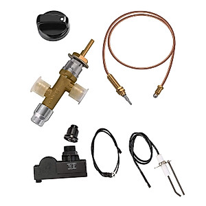WADEO Bundle - 2 Items Low Pressure LPG Propane Gas Fireplace Fire Pit Flame Failure Safety Control Valve Kit - Fire Pit Igniter, Push Button Ignition Kit for Gas Grill, Heater, Fire Pit