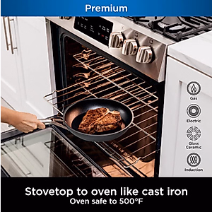 Ninja Foodi C39500 NeverStick Cookware Set 10 Piece Pots and Pans Non Stick Coating Kitchen Set Dishwasher & Oven Safe with Tempered Glass Lids