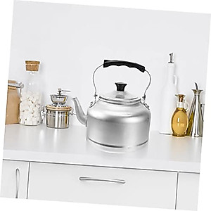Kettle Metal Coffee Pot Metal Water Jug Metal Teapot Coffee Kettle Convenient Water Kettle Silver Household Coal Stove Tea Kettle teapot (Color : Silver, Size : 18X18X12CM)