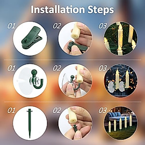 PChero Window Candles, 10 Packs Warm White Battery Operated Waterproof LED Flameless Taper Ivory Floating Candles with Remote Timer and Dimmable, Ideal for Home Indoor Outdoor Christmas Trees Decor