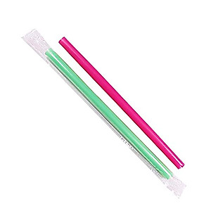 Karat C9060s 9" Boba Straws(10mm Diameter), Poly-Wrapped, Assorted Solid Colors (Case of 1600)