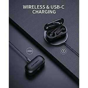 Hamlaem True Wireless Earbuds, Bluetooth Headphones with Immersive Sound, Wireless Charging Case, USB-C Quick Charge, 30-Hour Playtime, IPX8 Water Resistance, Touch Control and Noise Canceling Mics