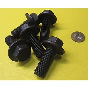 Class 10.9 Black Oxide Steel Flange Bolts M16 x 2 mm x 40 mm Long FT 5 pcs